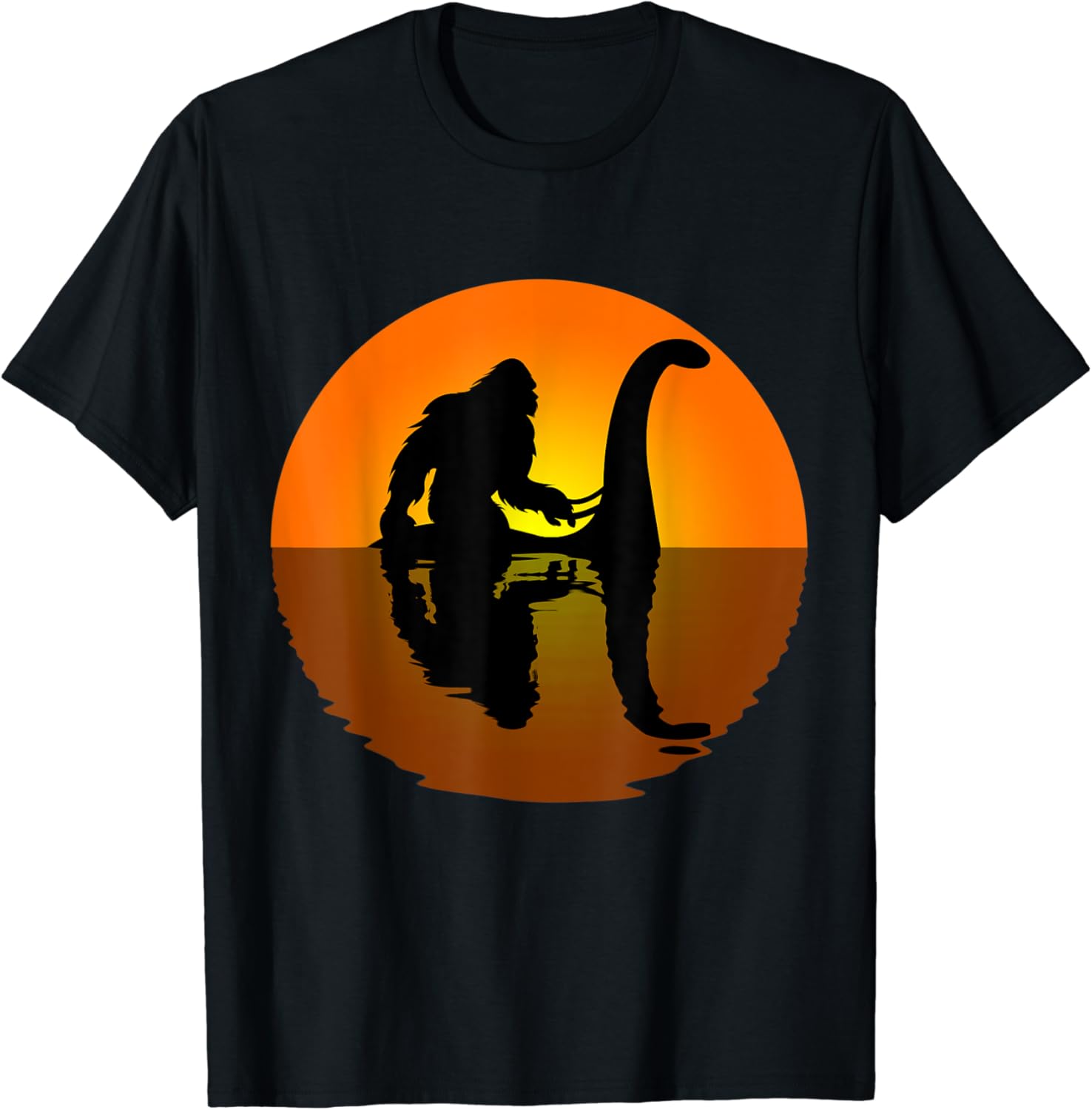 Amazon.com: Bigfoot Riding on Nessie Loch Ness Monster Sasquatch Gift T-Shirt: Clothing